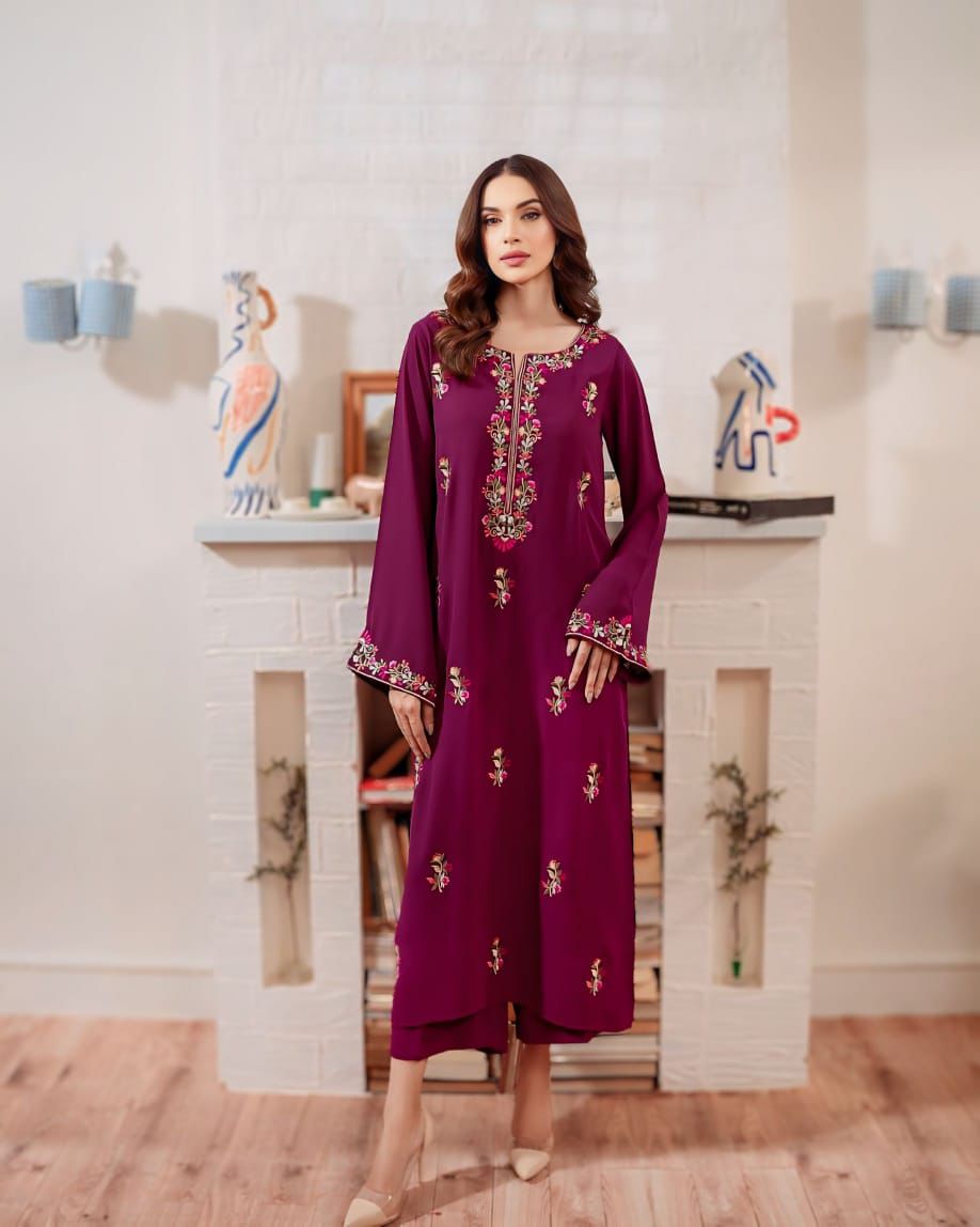 Vintage Embroidered 2PC – Mehak Posh